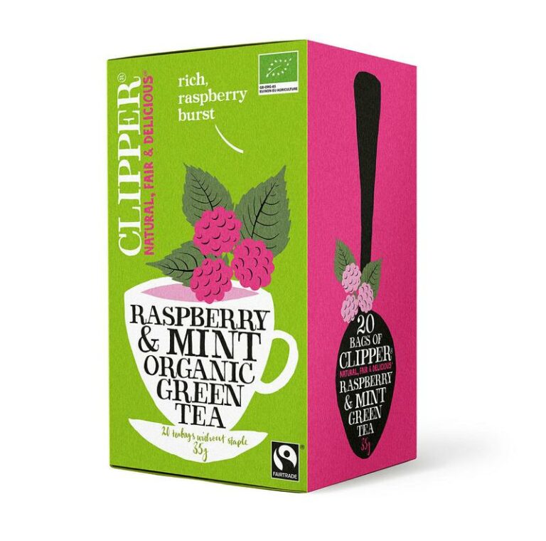 Clipper Framboos mint green tea bio 20 stuks | Vitamines